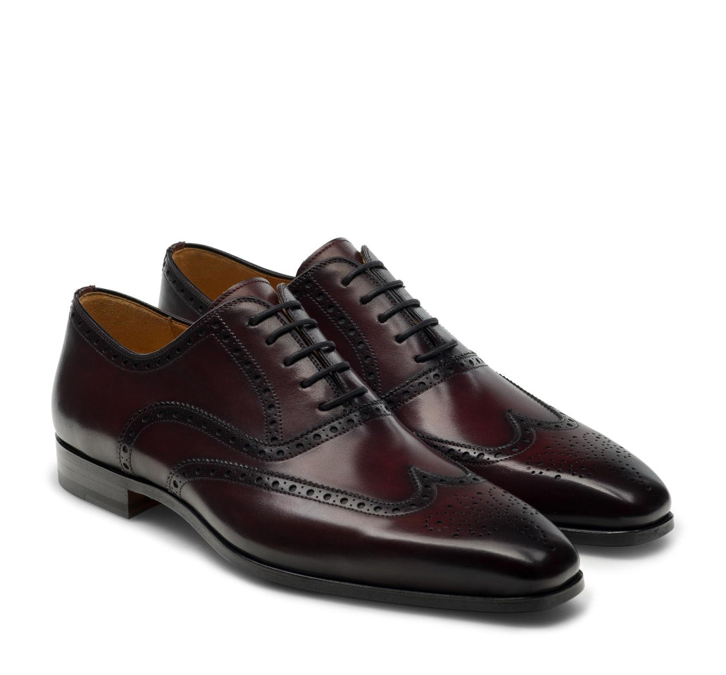 Brown Leather Corvin Brogue Wingtip Oxfords - Formal Shoes - AW24 ...