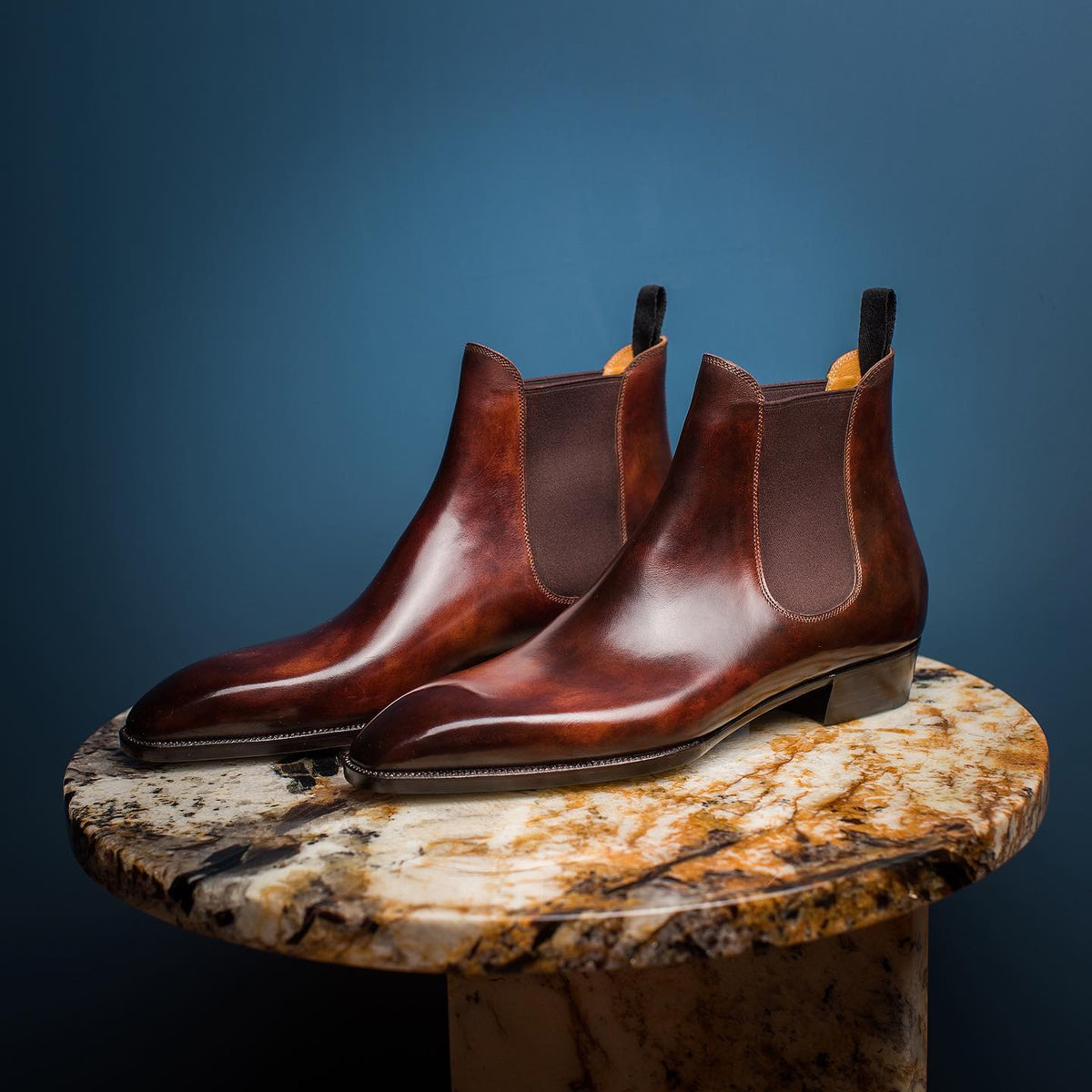 Tan Leather Lucca Slip On Chelsea Boots - AW24 – Costoso Italiano