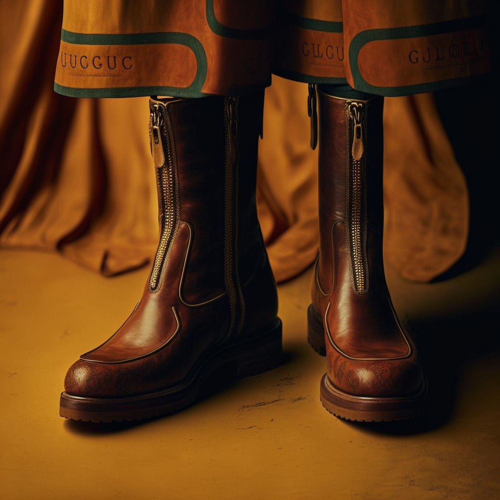 Brown Leather Finley Chunky Zipper Boots - AW24 - Hiking and Trekking ...