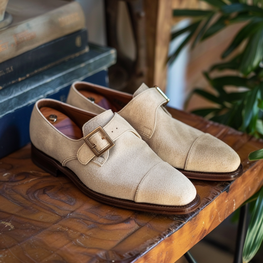 Cream Suede Abano Monk Straps – Costoso Italiano