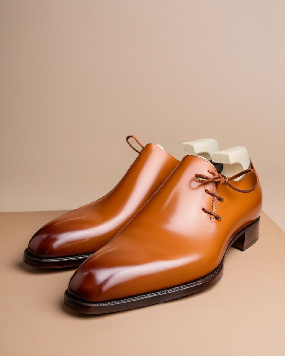 Tan Leather Camria Whole Cut Oxfords - Formal Shoes – Costoso Italiano