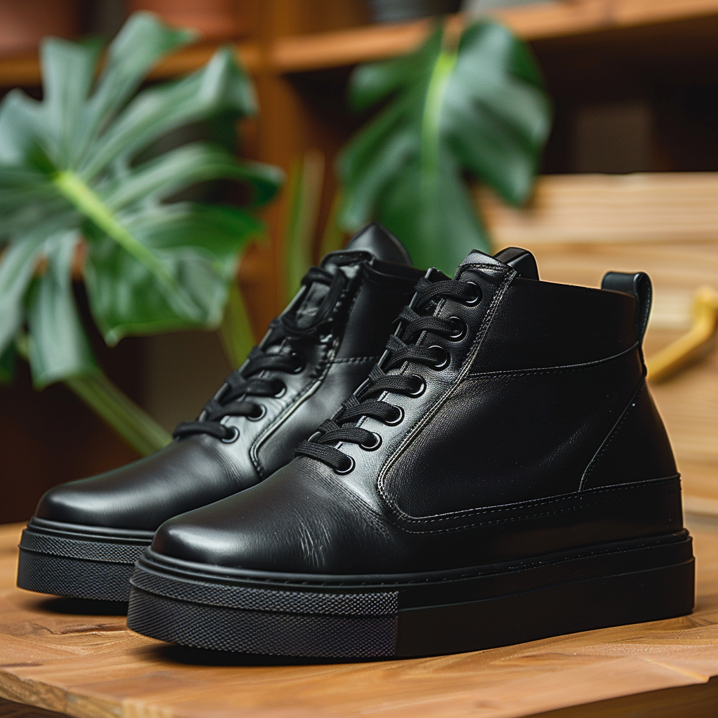 Black Leather Pistachio Pace Lace-Up Sneaker with Black Sole - Summer ...