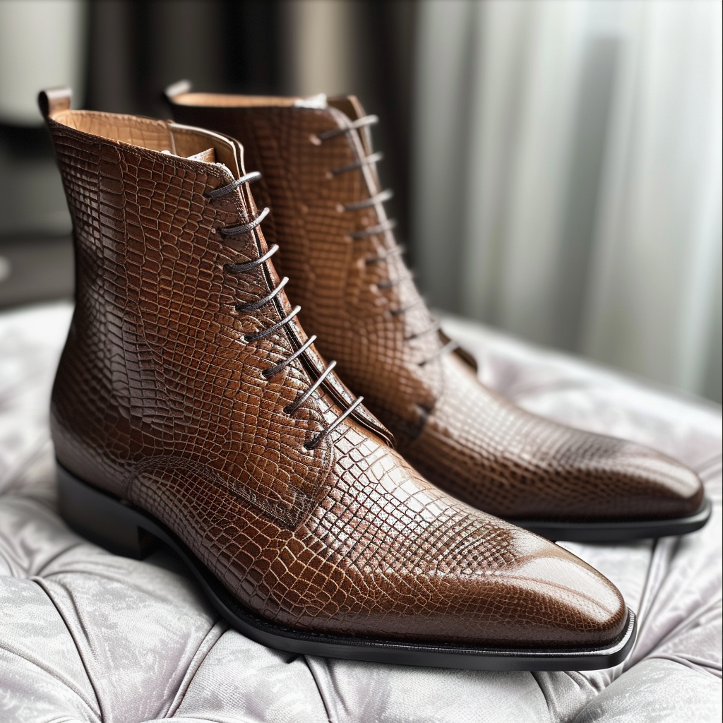 Brown Leather Animal Print City Swagger Slip On Chelsea Boots - Summer ...