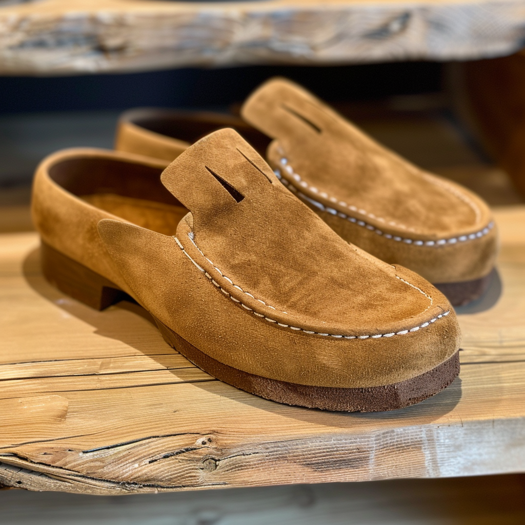 Tan Suede Leather Rustic Roam Clogs Loafer - Summer 2024 Collection ...