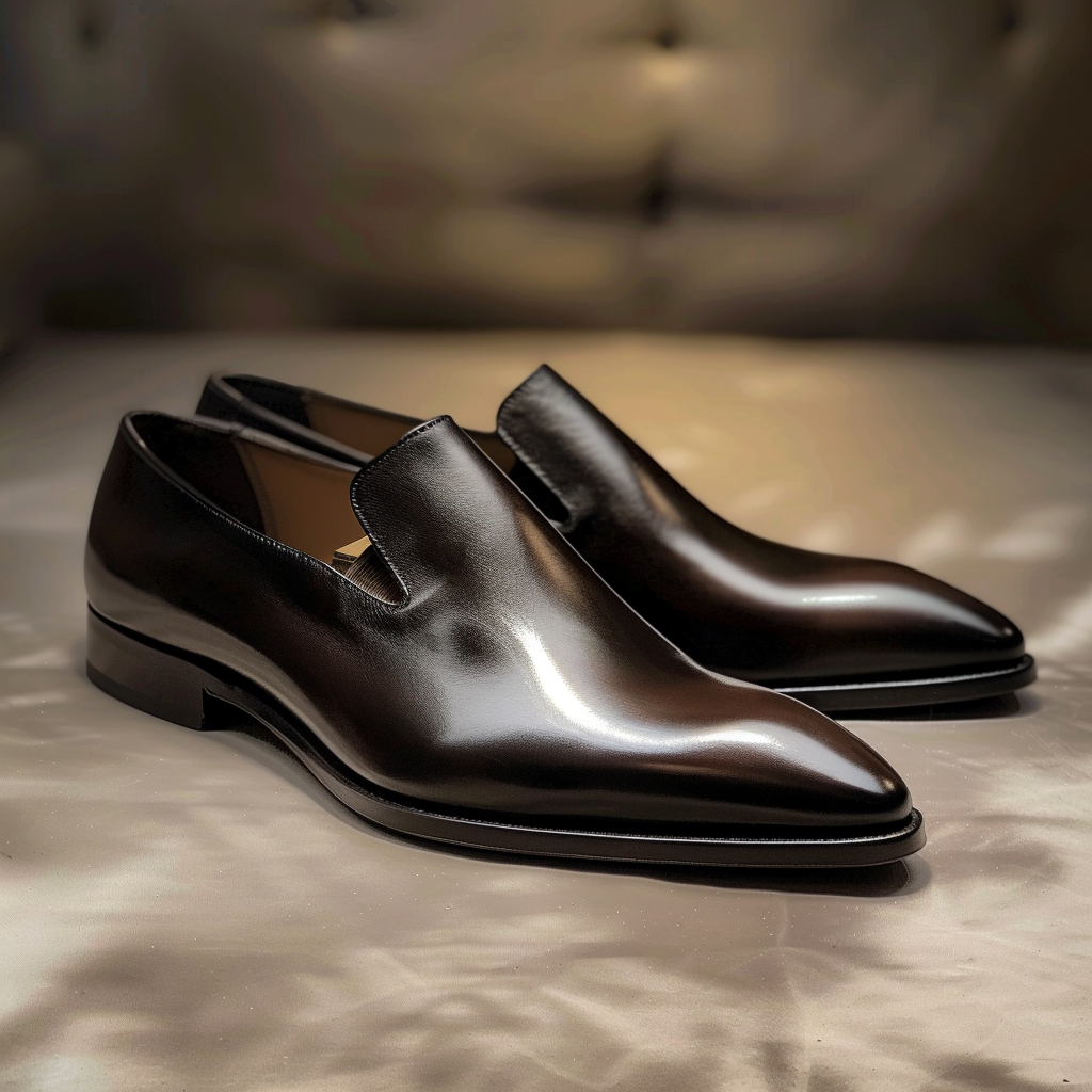 Black Leather Pointed Toe Cap Boardroom Brilliance Loafer - Summer 202 ...