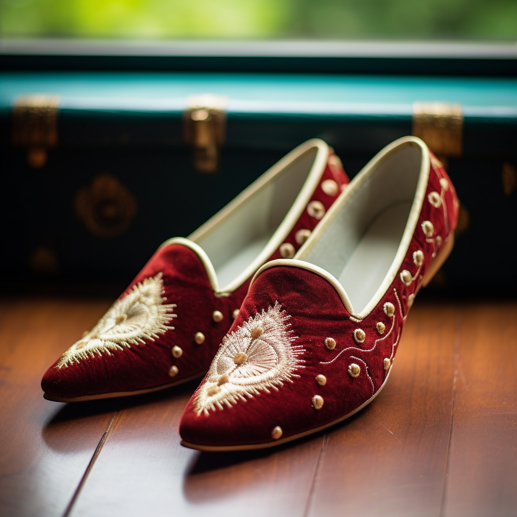 Red Velvet Peshawari Loafers | Wedding Shoes for Groom | Shoes for Hal ...