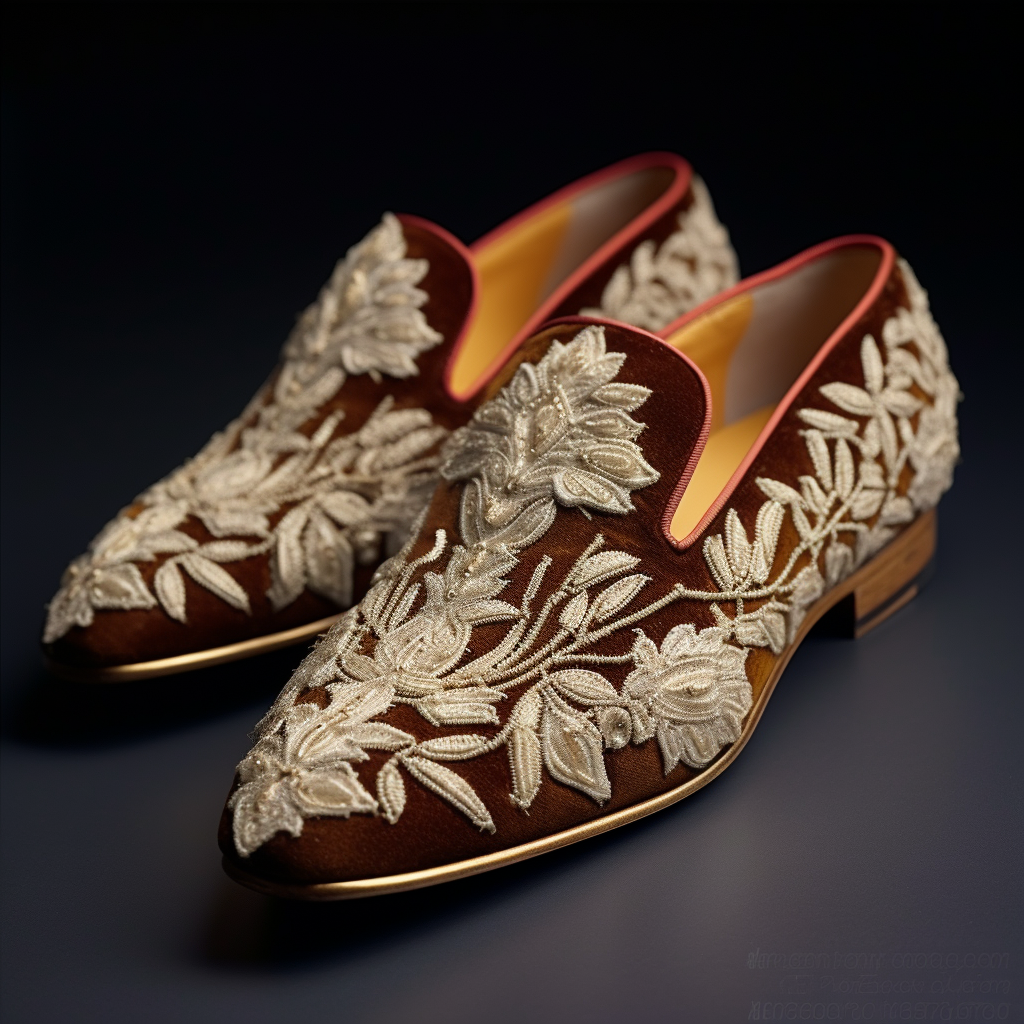 Brown Velvet Hand Work Zardozi Peshawari Loafers | Wedding Shoes for G ...