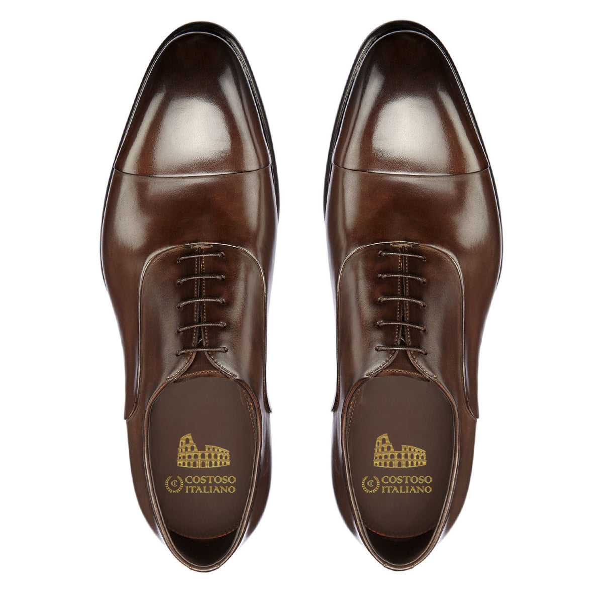 Brown Leather Woodford Balmoral Toe Cap Oxfords - Formal Shoes ...
